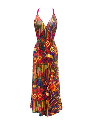 CAROL COELHO Cuzco Printed Mesh Gown