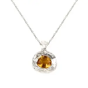 DE ROMS Molten Citrine Soul Necklace - Silver