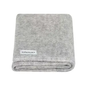 ALPACA LOCA Knitted Scarf Alpaca Wool - Grey