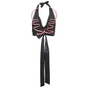 BY MOUMI Haze Halter Pearlised Satin - Black