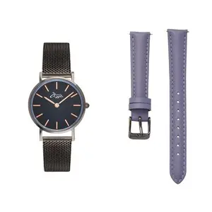 BERMUDA WATCH COMPANY Annie Apple Metanoia Rose Gold And Gunmetal Petite Interchangeable Watch - Yellow