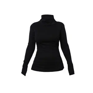 METAMORPHOZA Long Sleeve Turtleneck Top With Thumbholes