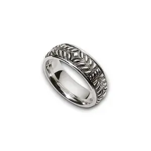 DANEILA LÉON Sculpted Sterling Textured Band Ring - Silver