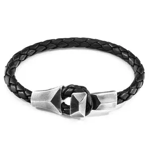 ANCHOR & CREW Midnight Alderney Braided Leather Bracelet