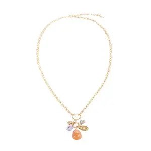 Saachi Stone Charm Necklace - Orange
