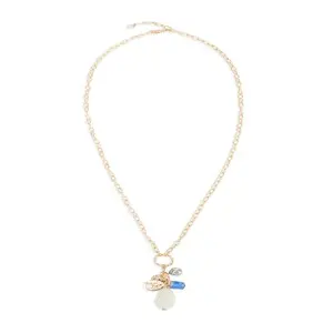 Saachi Stone Charm Necklace - White