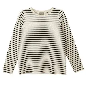 COVE Neutrals Relaxed Fit Stone & Stripe Tee - Black