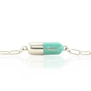 Kris Nations Sterling Silver & Turquoise Enamel Chill Pill Charm Bracelet - Silver/blue/green