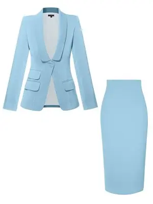 TIA DORRAINE Blazer And Skirt Suit - Blue
