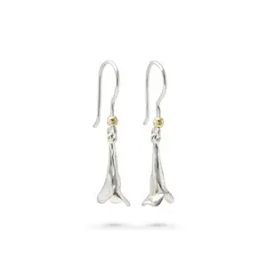 ISLA SILVER Floral Drop Earrings With Gold Detail - Gold/silver