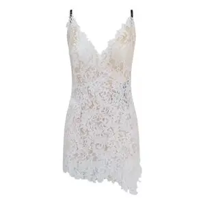 BELLE ET BON BON Valentina Blanche Lace Slip Dress - White