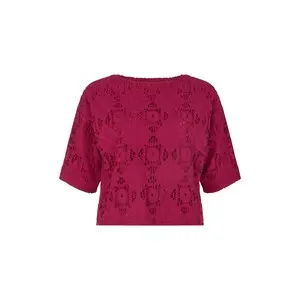 RAFFYA Opal Broderie Anglaise Blouse - Pink