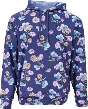 LORDS OF HARLECH Hank Floral Hoodie - Blue