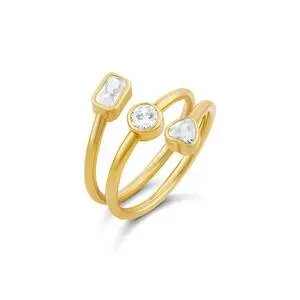 SHYMI Multi Shape Spiral Ring Gold