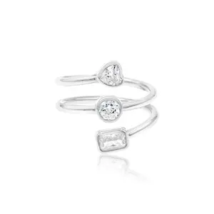 SHYMI Multi Shape Spiral Ring - Silver