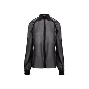 AVENUE N°29 Gathered Raglan Sleeve Silk Shirt