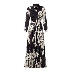 UNDRESS Floral Maxi Shirt Dress - White/brown