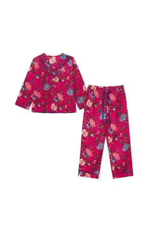 INARA Fuchsia Floral Cotton Pyjamas - Pink
