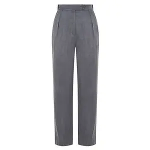 FEMPONIQ Viscose & Cupro Blend Pleated Trousers