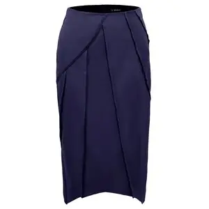 SMART AND JOY Asymmetric Structural Lines Skirt - Blue