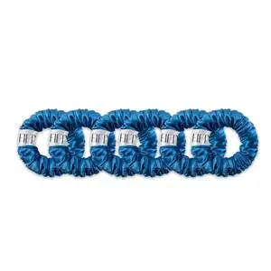 6FIFTYTWO® Mini Mulberry Silk Scrunchies Set - Blue