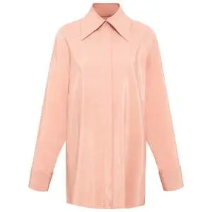 FEMPONIQ Viscose Rayon Gathered Back Shirt - Red