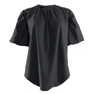 JOELEEN TORVICK Puff Sleeve Gathered Top - Black