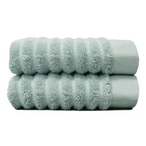 Misona Ribbed Organic Cotton Bath Sheet Set Duck Egg - Blue