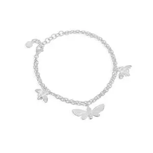 MOON LONDON Joy Butterfly & Bee Charm Bracelet - Silver
