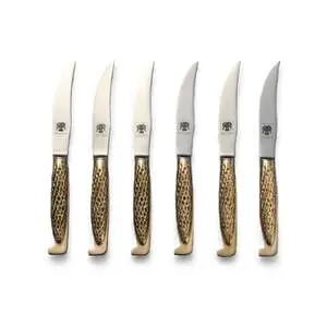 EAGLADOR Handcrafted Kansa Bronze Cutlery – Legatum 6piece Steak Knives - Gold