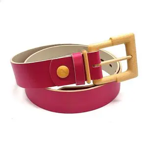 WOOD BELT Powell Pride 425 Walnut Wood And Leather Belt - Pink