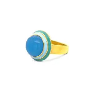 GEM BAZAAR JEWELLERY Duomo Ring - Blue/gold