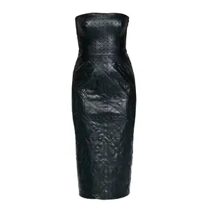 MAISON BOGOMIL Leather Strapless Dress - Black