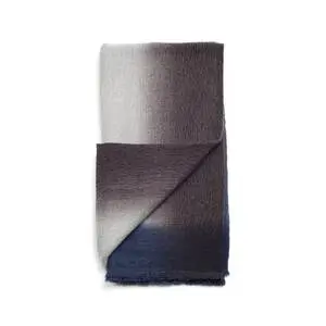 STUDIO VARIOUSLY Moonstruck Gray Handloom Handspun Merino Throw - Blue