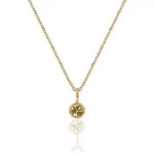 A WEATHERED PENNY Gold Birthstone Pendant Necklace - Gold/yellow