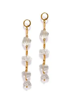 JAREDJAMIN Ice Dangle Leverback Earrings - Gold