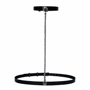 HAUTE CUIR Slim Chain Leather Harness - Black