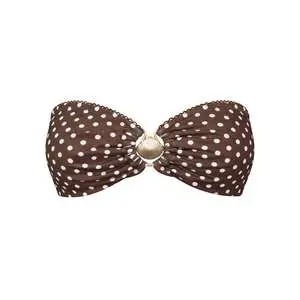 IVY SWIMWEAR Violetta In Dot Bandeau Top - Brown