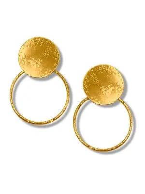 JAREDJAMIN Peacock Swing Clip-on Drop Earrings - Gold