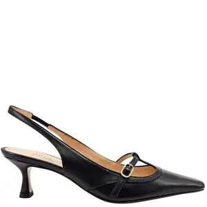 MADISON MAISON Penny Kitten Heel Slingback - Black