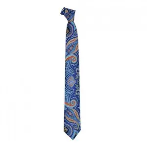 DAVID WEJ Paisley Printed Neck Tie Blue