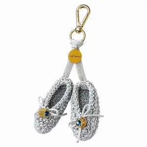 HILO DE MAR Hand-knitted Ballet Slippers Bag Charm - Silver