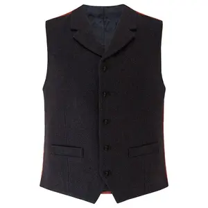 GUARDS LONDON Sherwood Tweed Wool Waistcoat - Blue