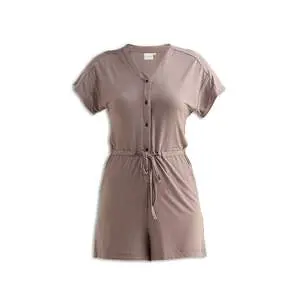 REISTOR V-neck Knit Romper - Brown