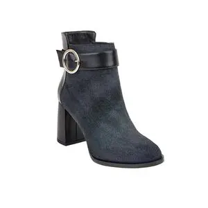 MOON D'ELLE Pandia Ankle Boots - Black/silver