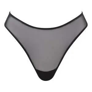 HEDONISTA LINGERIE Mesh High-rise Brazilian Brief - Black
