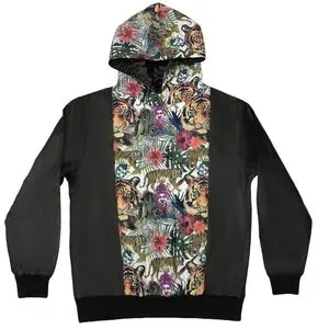 ZASTASTUDIO Cotton And Leather Hybrid Hoodie - Black