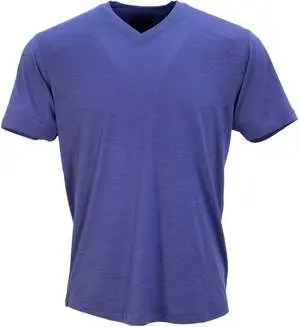 LORDS OF HARLECH Victor V-neck Merino Shirt In Skipper - Blue