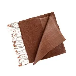 HERITAGEMODA Mocha Handwoven Silk Scarf - Brown