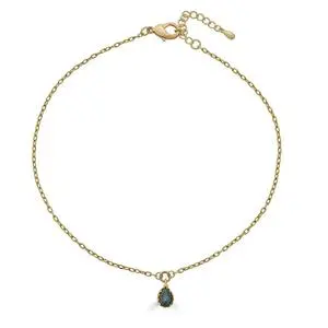 LONI PAUL JEWELRY Labradorite Prong Pendant Necklace - Gold